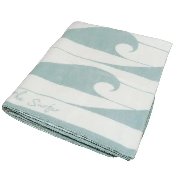 THE CORNISH SURFER Blue / White The Fluff Throw