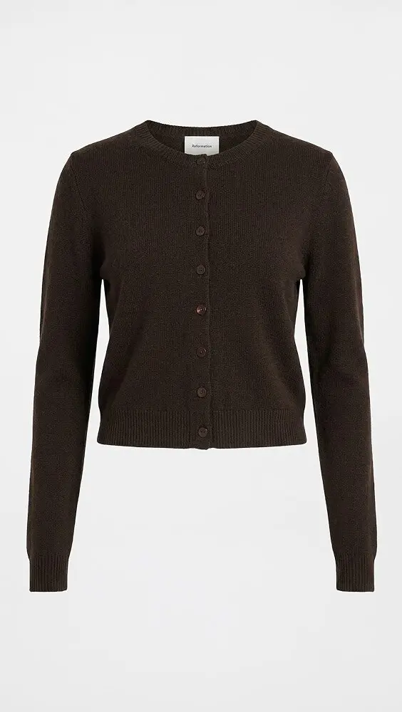 REFORMATION Clara Cashmere Crew Cardigan