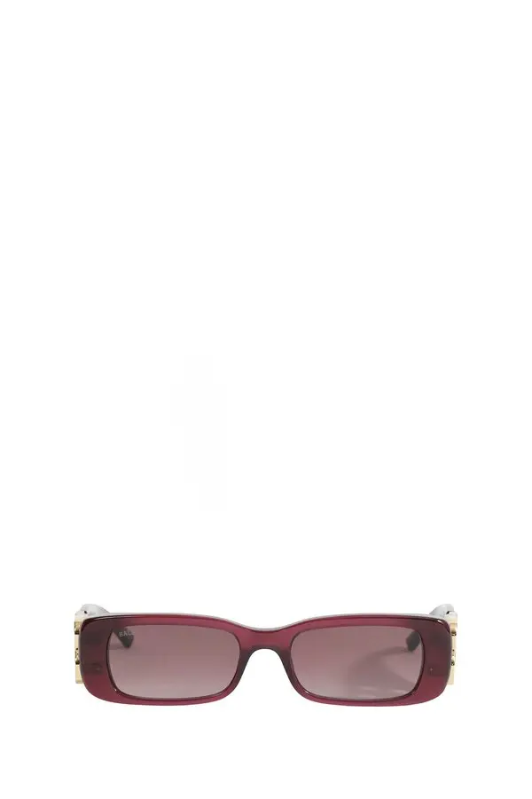 Balenciaga Dynasty Rectangle Sunglasses - Red
