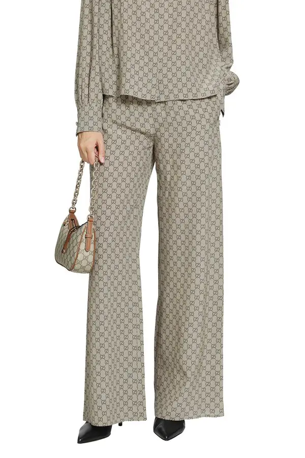 Gucci Printed Silk Leisure Pants - Beige