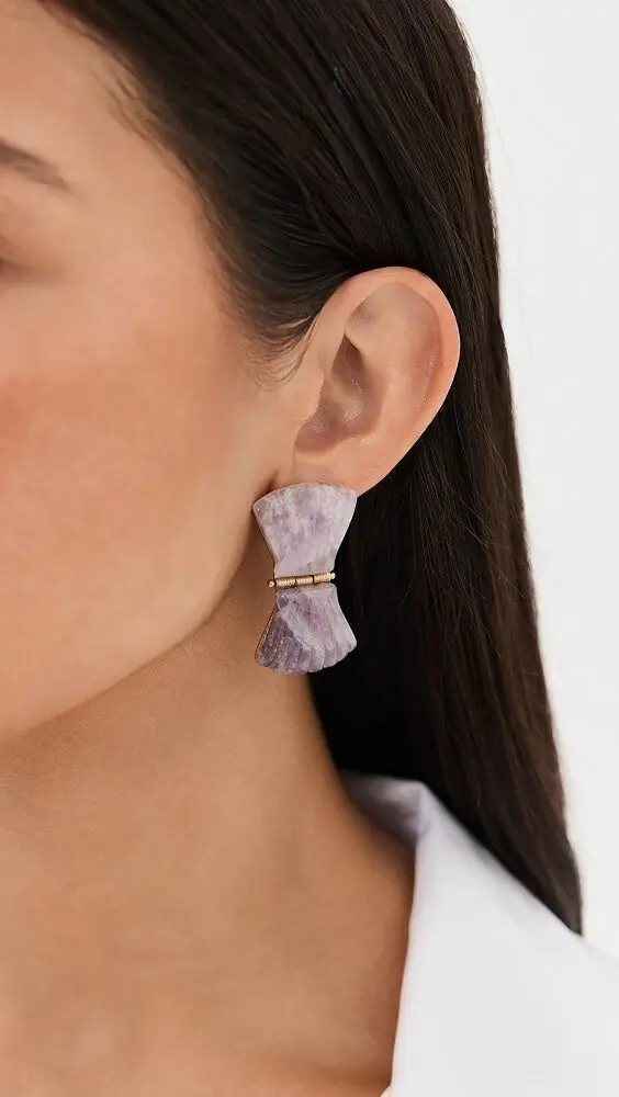 Shashi Gemstone Shell Earrings