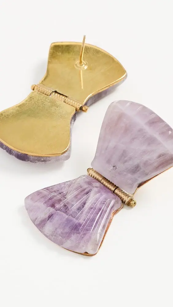Shashi Gemstone Shell Earrings