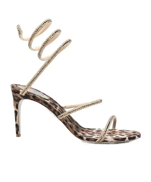 Rene Caovilla Cleo Leopard-print Sandals