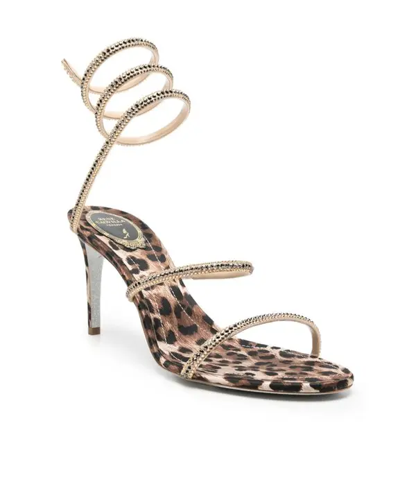 Rene Caovilla Cleo Leopard-print Sandals