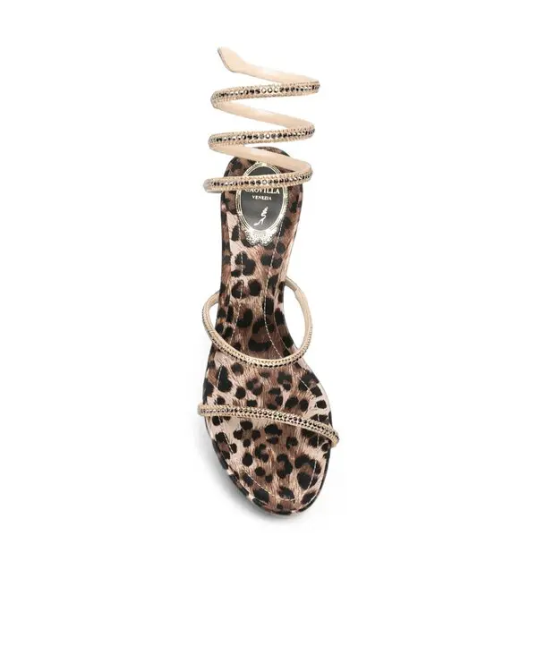 Rene Caovilla Cleo Leopard-print Sandals