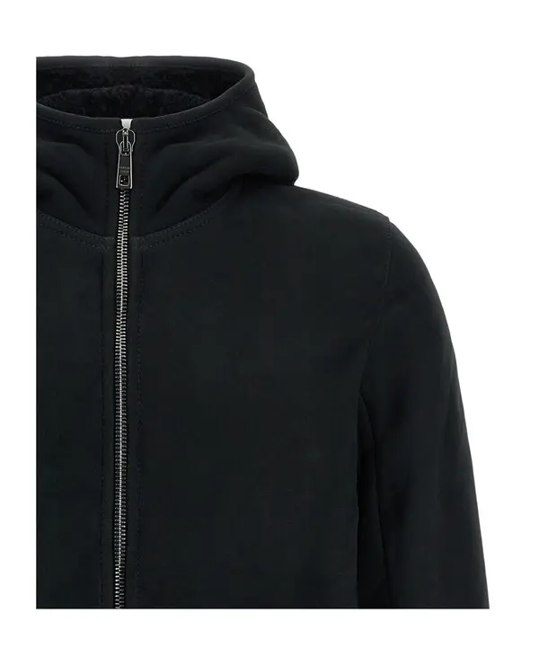 GIORGIO BRATO Velour Leather Hoodie