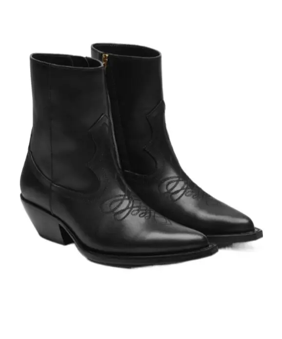 Amiri Embroidered Leather Boots