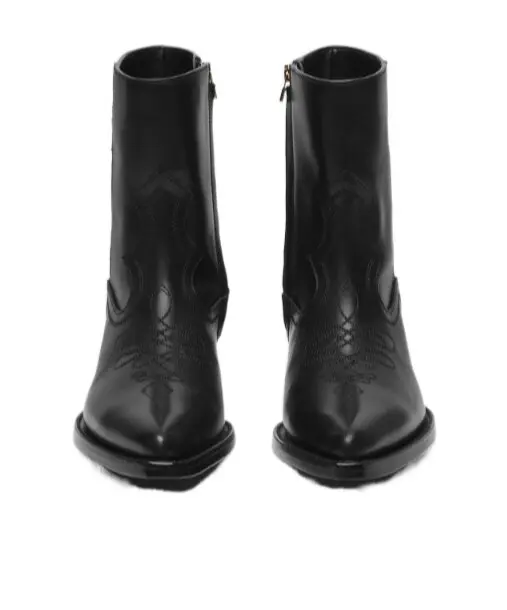 Amiri Embroidered Leather Boots