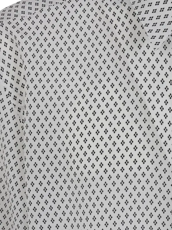 TOM FORD Diamond-print Silk Shirt - Ecru Black