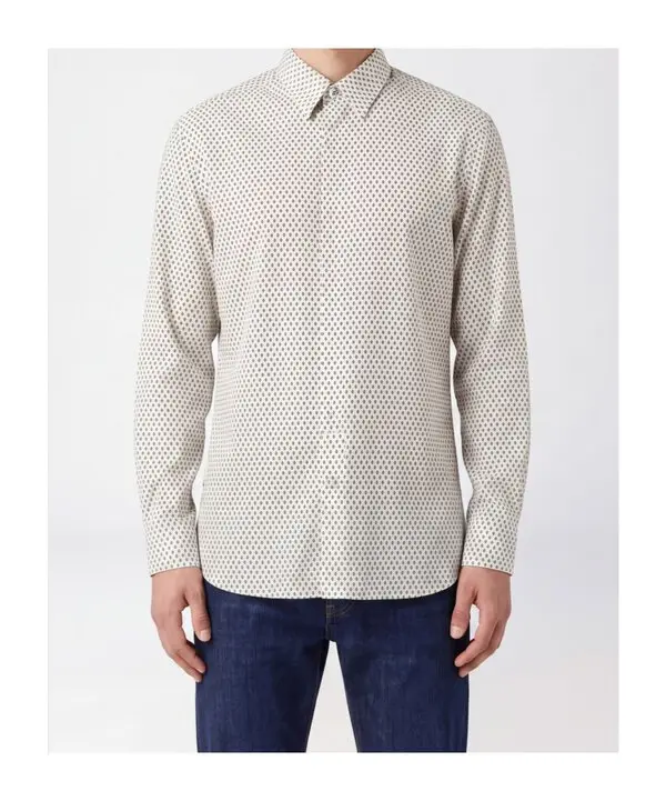 TOM FORD Diamond-print Silk Shirt - Ecru Black