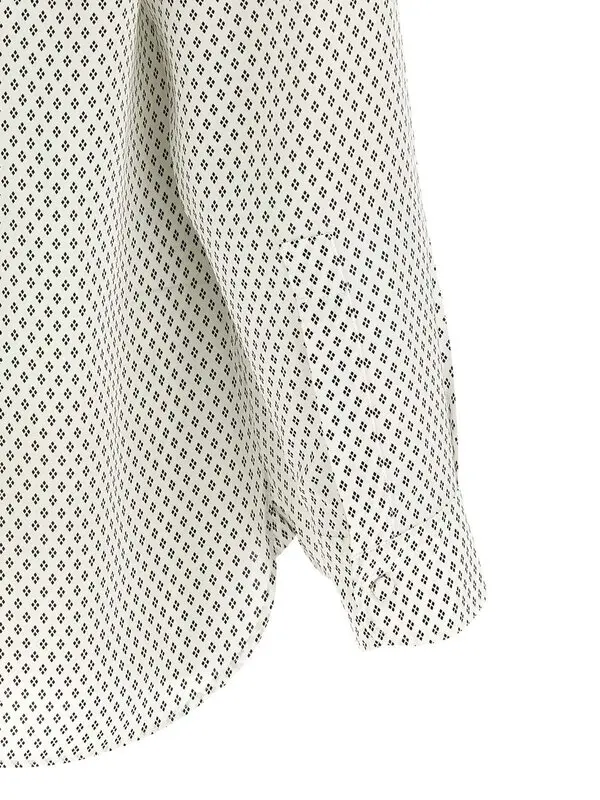 TOM FORD Diamond-print Silk Shirt - Ecru Black