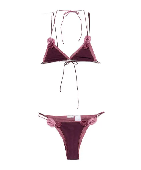 Oseree Decal Bikini Two-piece Set - Red