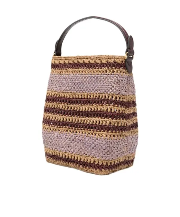 ANYA HINDMARCH Woven-stripe Logo Plaque Bucket Bag