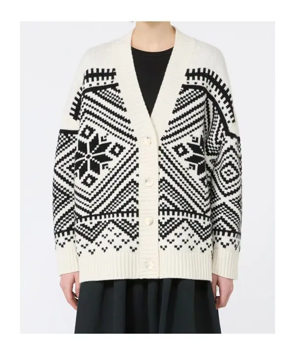 Max Mara Jacquard Wool Cardigan