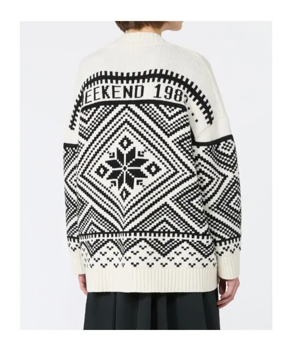 Max Mara Jacquard Wool Cardigan