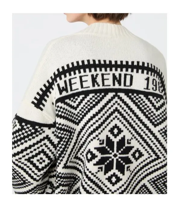 Max Mara Jacquard Wool Cardigan
