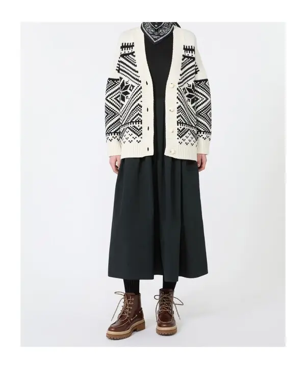 Max Mara Jacquard Wool Cardigan