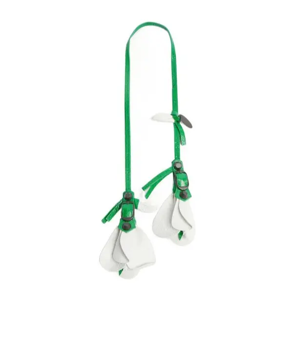 Balenciaga Le City Roses Charm/keyring In Optic White