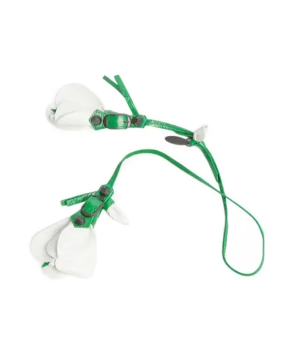 Balenciaga Le City Roses Charm/keyring In Optic White