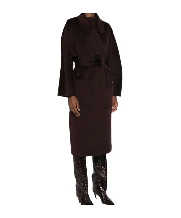 Elisabetta Franchi Double Cloth Belted Coat