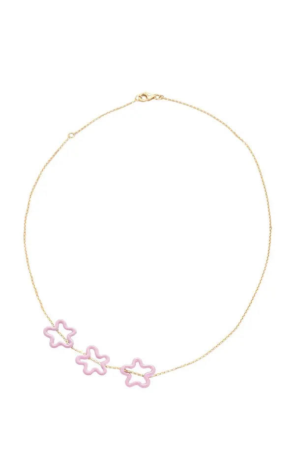 Bea Bongiasca Enamel Flower Necklace - Pink