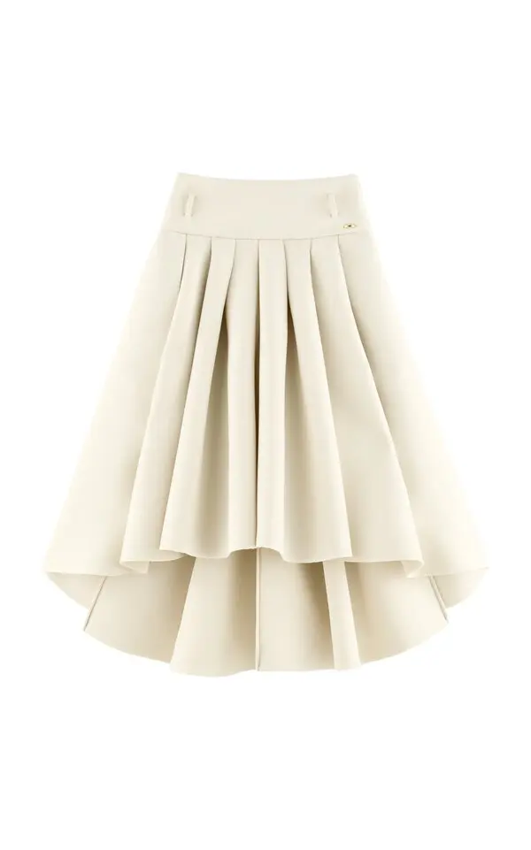 Arakii Box Pleat Scuba Midi Skirt