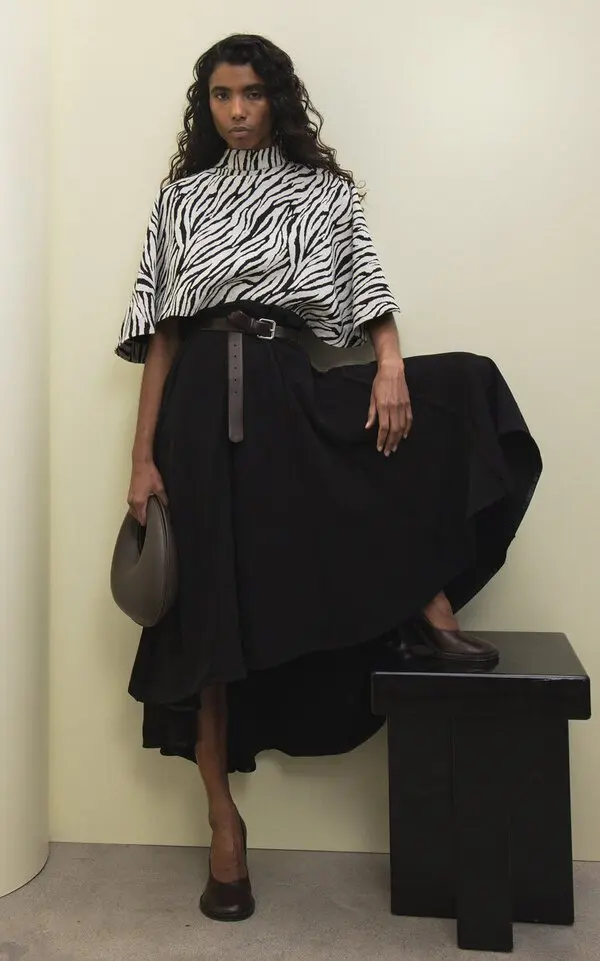 Arakii High Waist Panel Maxi Skirt