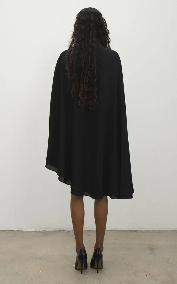 Arakii Poncho Turtleneck Mini Dress