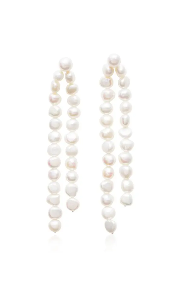 BY MALENE BIRGER Azzurra Pearl Earrings - White