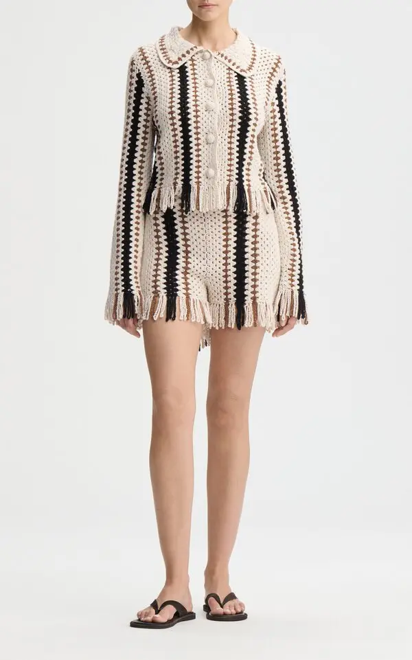 BY MALENE BIRGER Tamara Cotton Crochet Knit Shorts