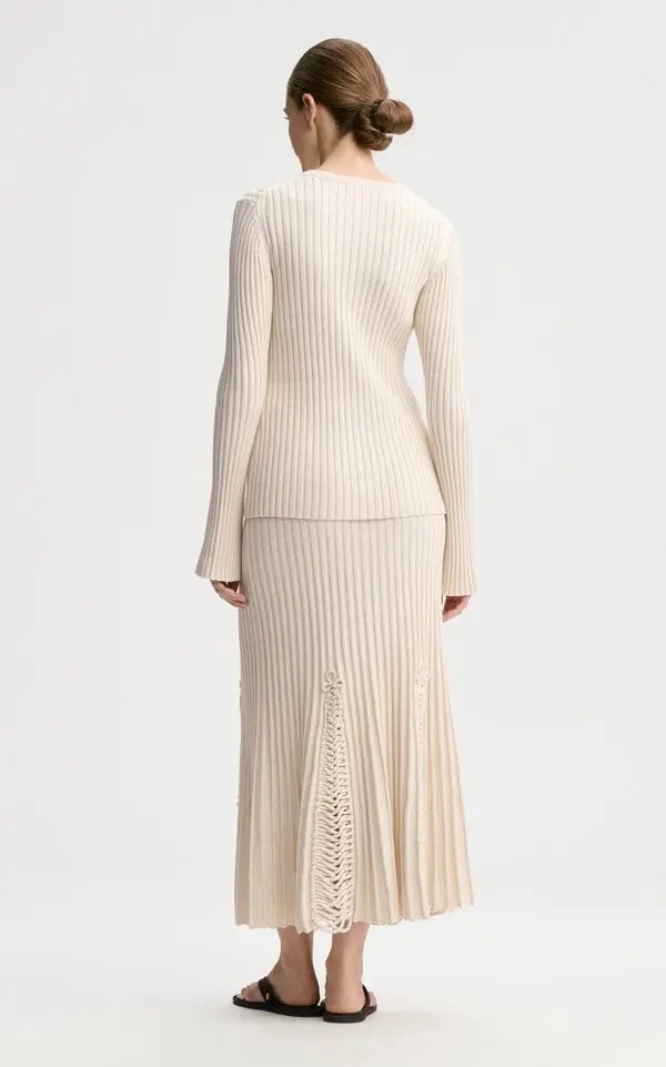BY MALENE BIRGER Maren Wool-cotton Knit Maxi Skirt