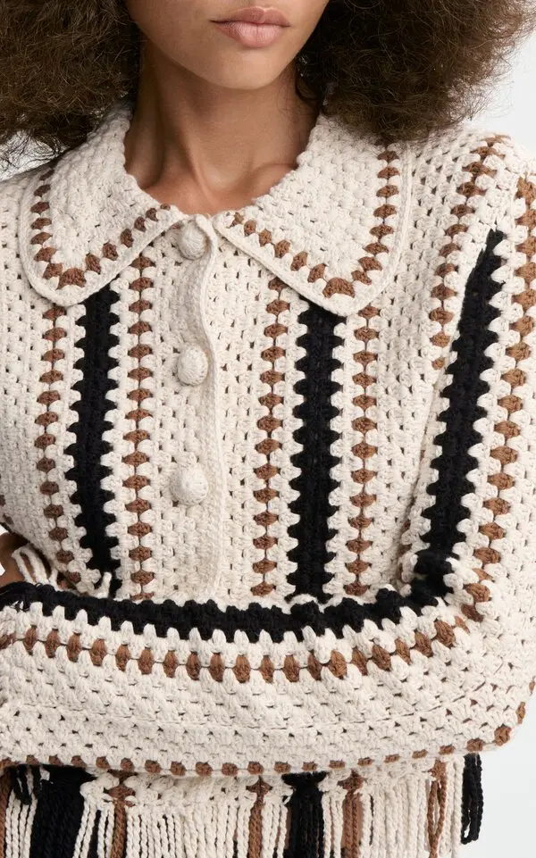 BY MALENE BIRGER Natalia Cotton Crochet Knit Top