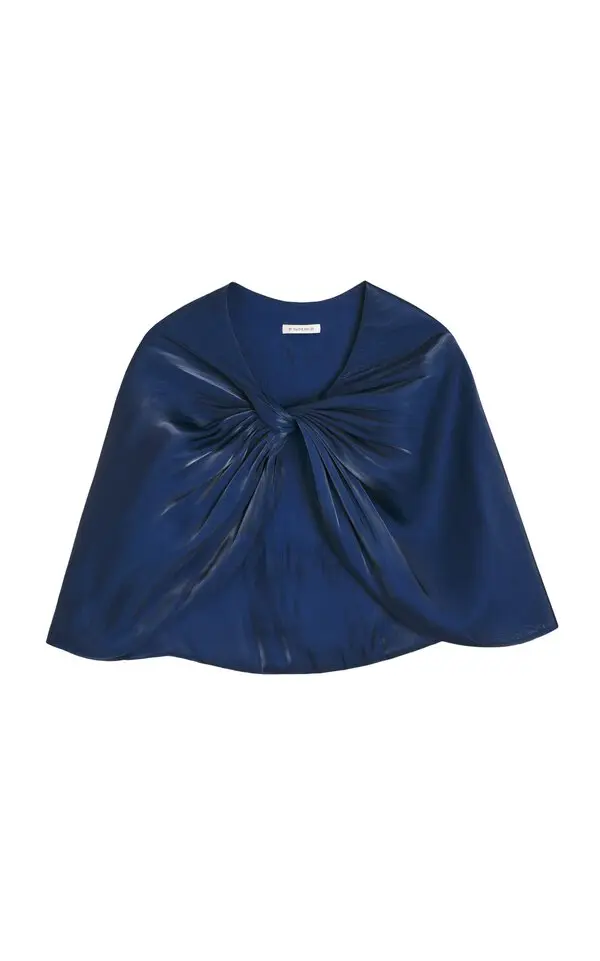 BY MALENE BIRGER Pinlos Twisted Satin Cape - Blue