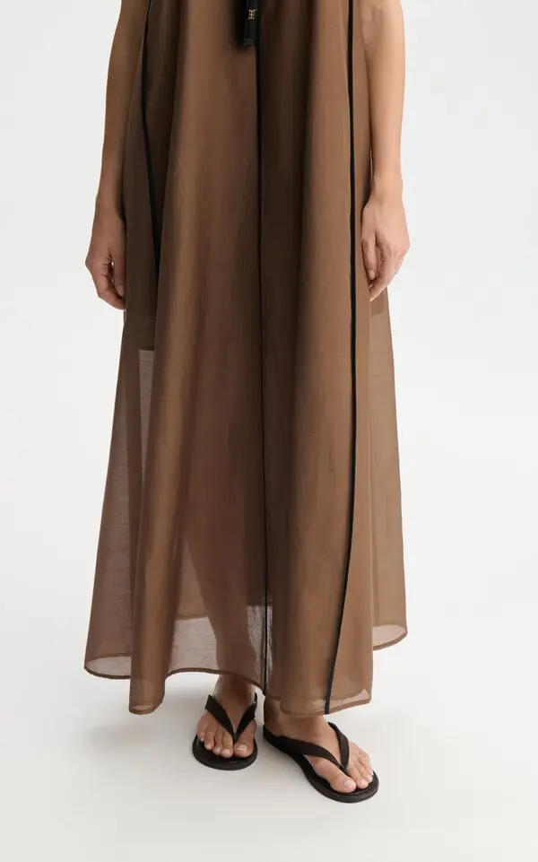 BY MALENE BIRGER Aures Silk-cotton Maxi Dress - Brown