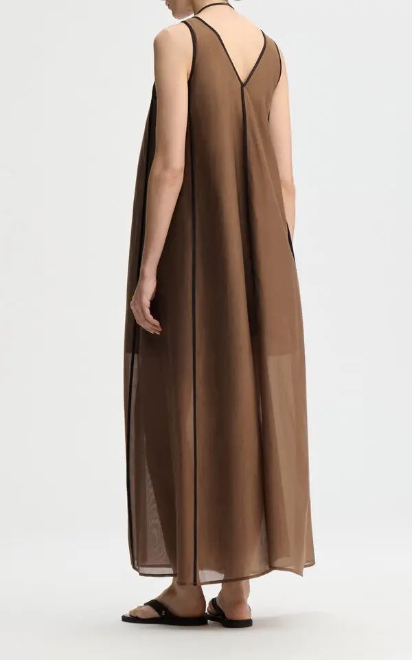 BY MALENE BIRGER Aures Silk-cotton Maxi Dress - Brown