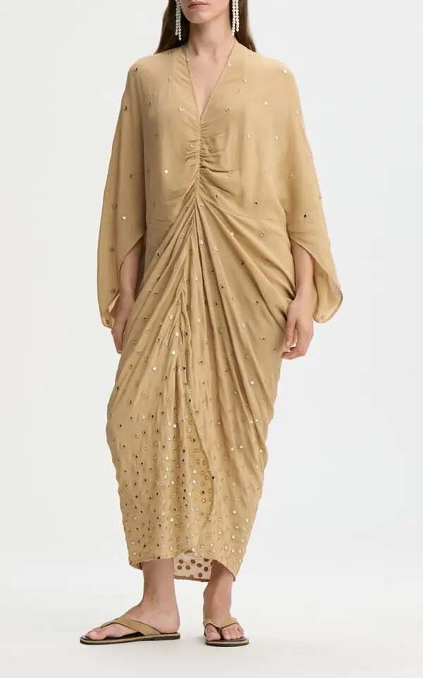 BY MALENE BIRGER Nico Embellished Ruched Maxi Dress