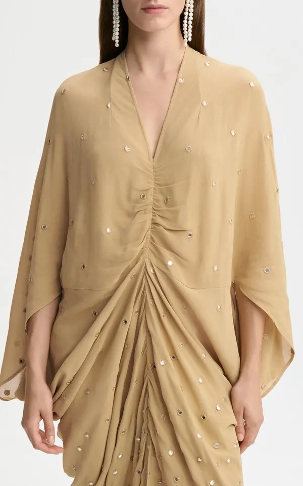 BY MALENE BIRGER Nico Embellished Ruched Maxi Dress