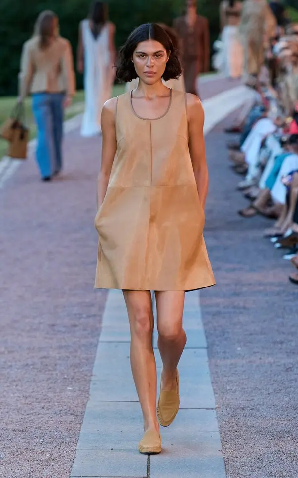 BY MALENE BIRGER Nicole Leather Mini Dress - Tan
