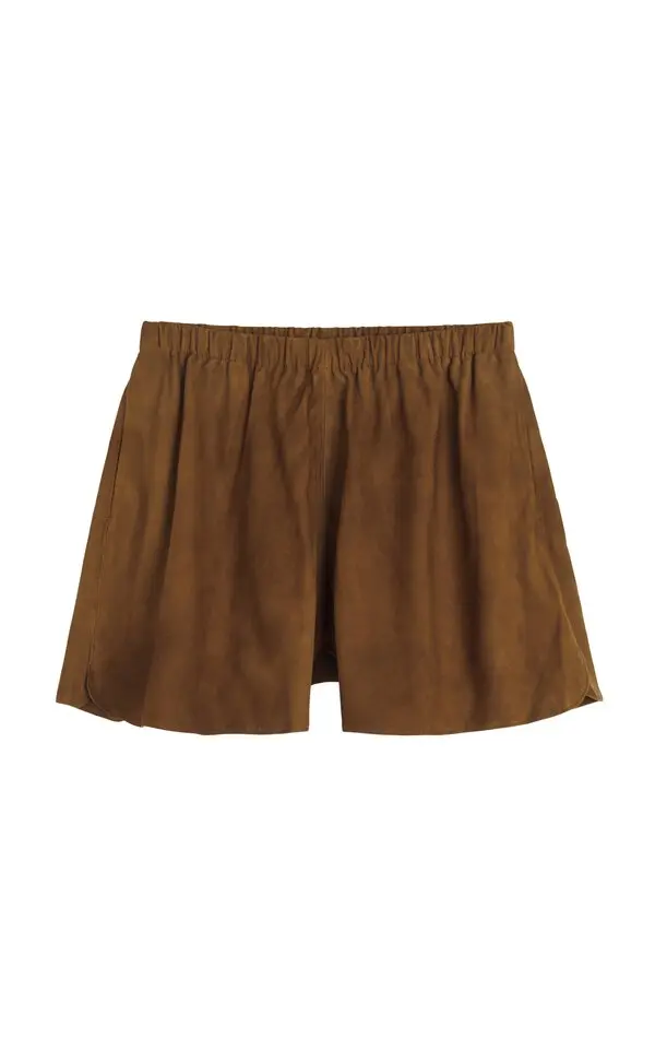 BY MALENE BIRGER Marie Suede Shorts - Brown