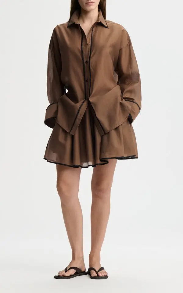 BY MALENE BIRGER Rapheo Cotton-silk Mini Skort - Brown