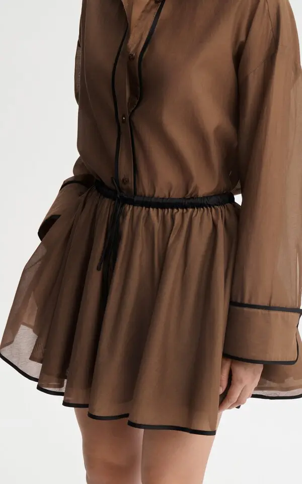BY MALENE BIRGER Rapheo Cotton-silk Mini Skort - Brown