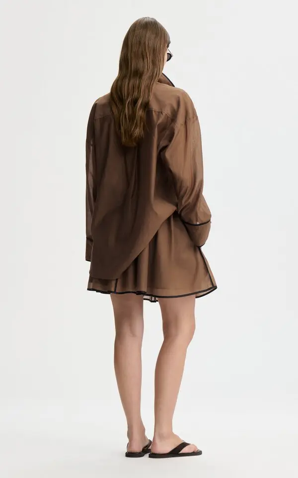 BY MALENE BIRGER Rapheo Cotton-silk Mini Skort - Brown