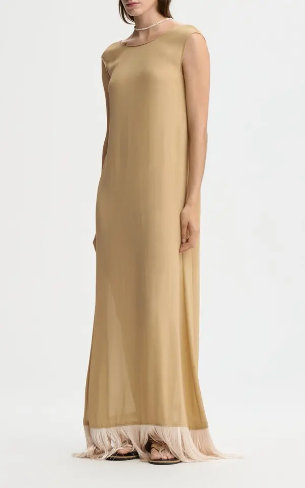 BY MALENE BIRGER Helma Fringed Maxi Dress - Nude