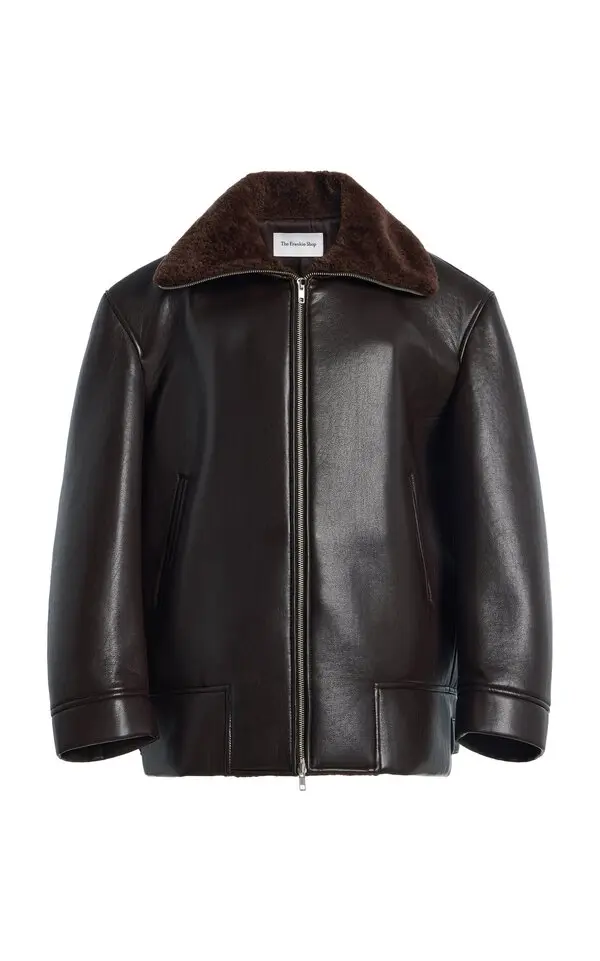 THE FRANKIE SHOP Aspen Faux Leather Jacket - Brown