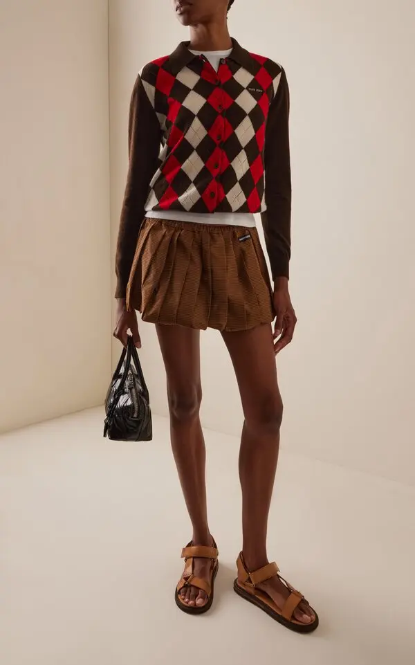 Miu Miu Argyle Cashmere Cardigan