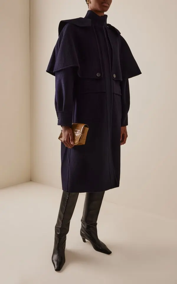 Sea Lona Double-faced Wool Hooded Coat