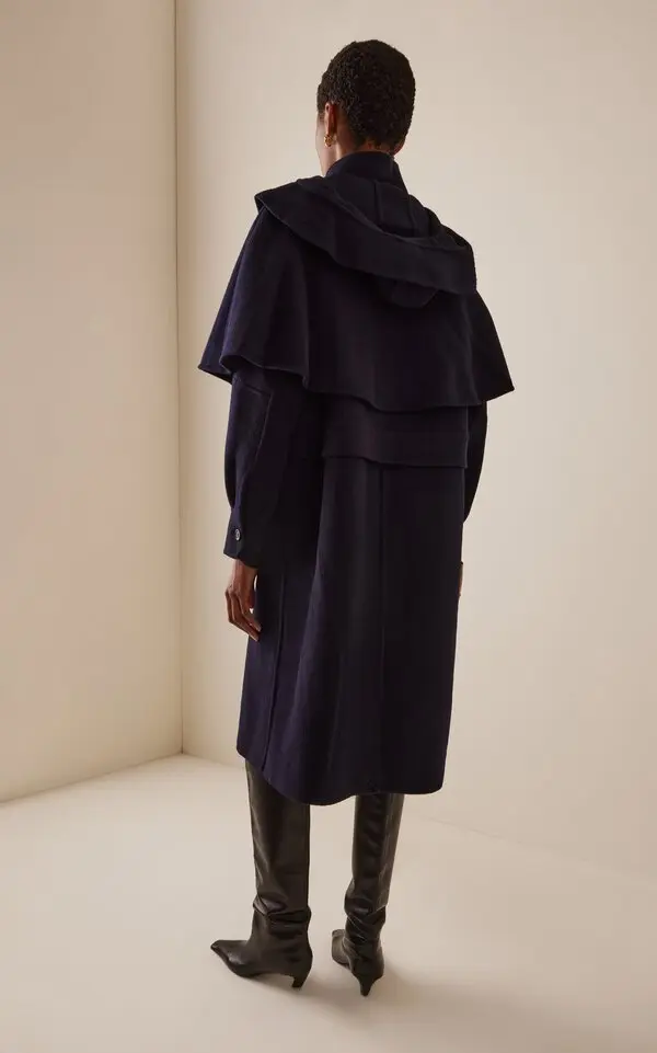 Sea Lona Double-faced Wool Hooded Coat
