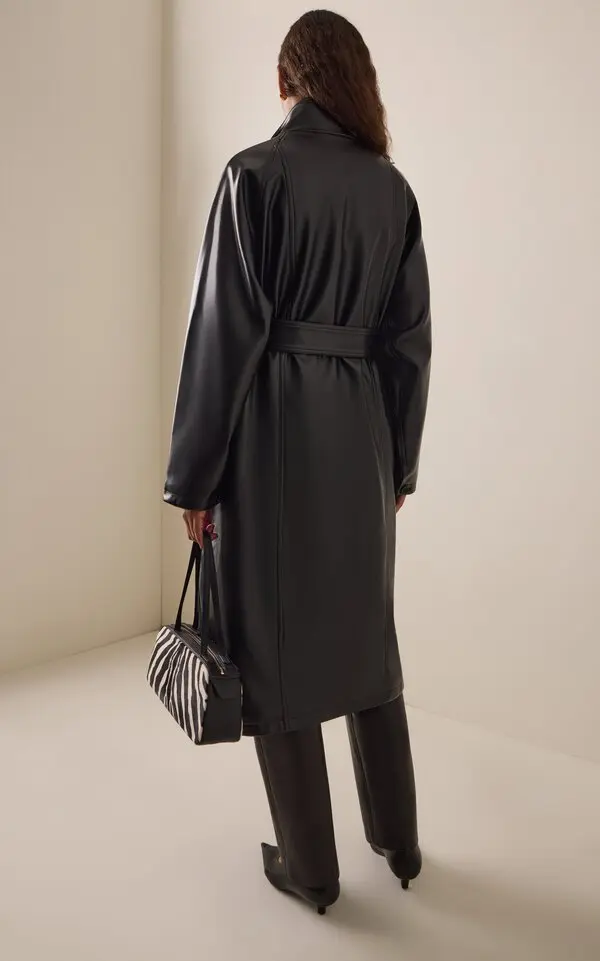 THE FRANKIE SHOP Calen Faux Leather Trench Coat
