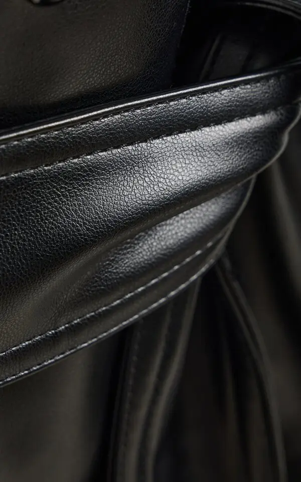 THE FRANKIE SHOP Calen Faux Leather Trench Coat