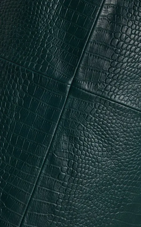 THE FRANKIE SHOP Taney Croc-embossed Leather Midi Skirt